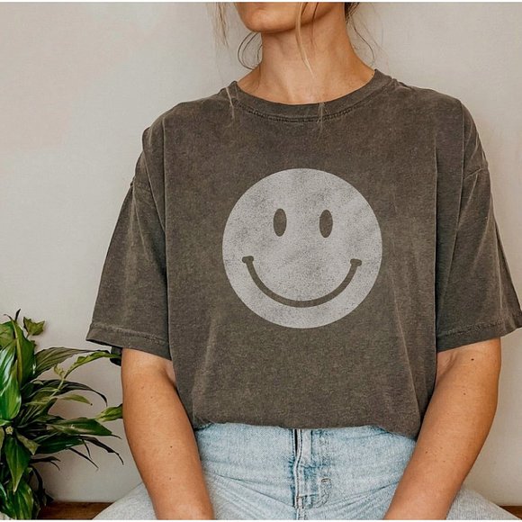 Tops | Smiley Face Graphic Tee | Poshmark